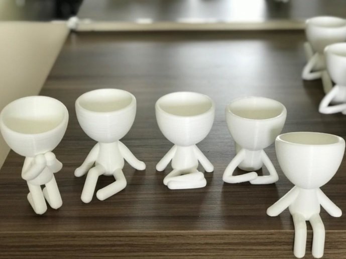 Zetec Impressões 3D - Kit 5 Vasos Decorativos Robert (Vaso Boneco)