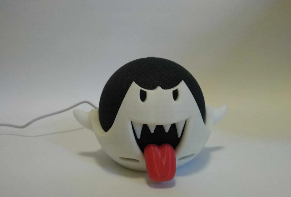 Zetec Impressões 3D - Suporte Alexa Boo Mario Bros - Echo Dot 4ª Geração